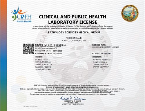 Pathology Sciences Medical Group - Accreditation