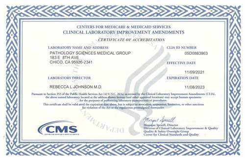 Pathology Sciences Medical Group - Accreditation